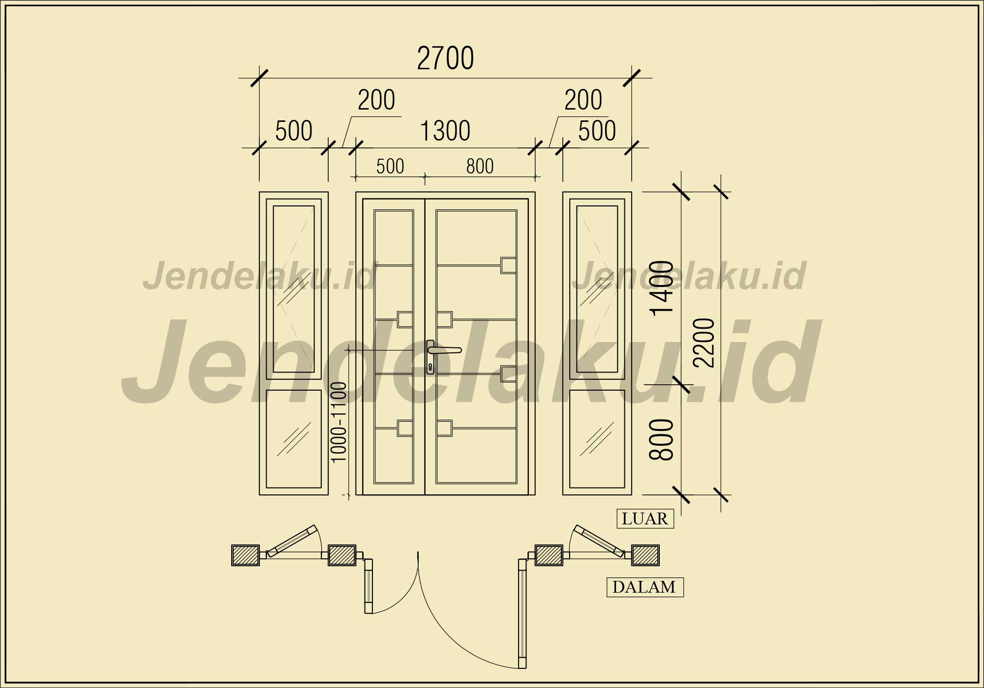 Ukuran Pintu Utama 2 Daun Besar Kecil