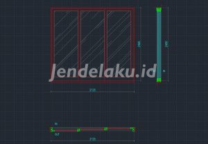 Download Detail Pintu Geser Aluminium DWG AutoCAD
